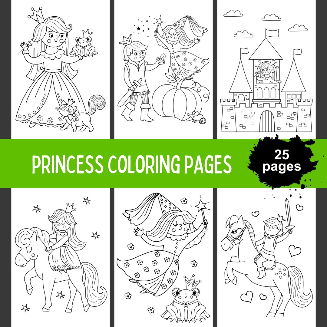 Princess Coloring Pages for Kids, Castle Coloring Pages, Unicorn ...