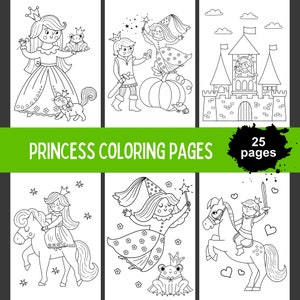 Princess Coloring Pages for Kids, Castle Coloring Pages, Unicorn ...