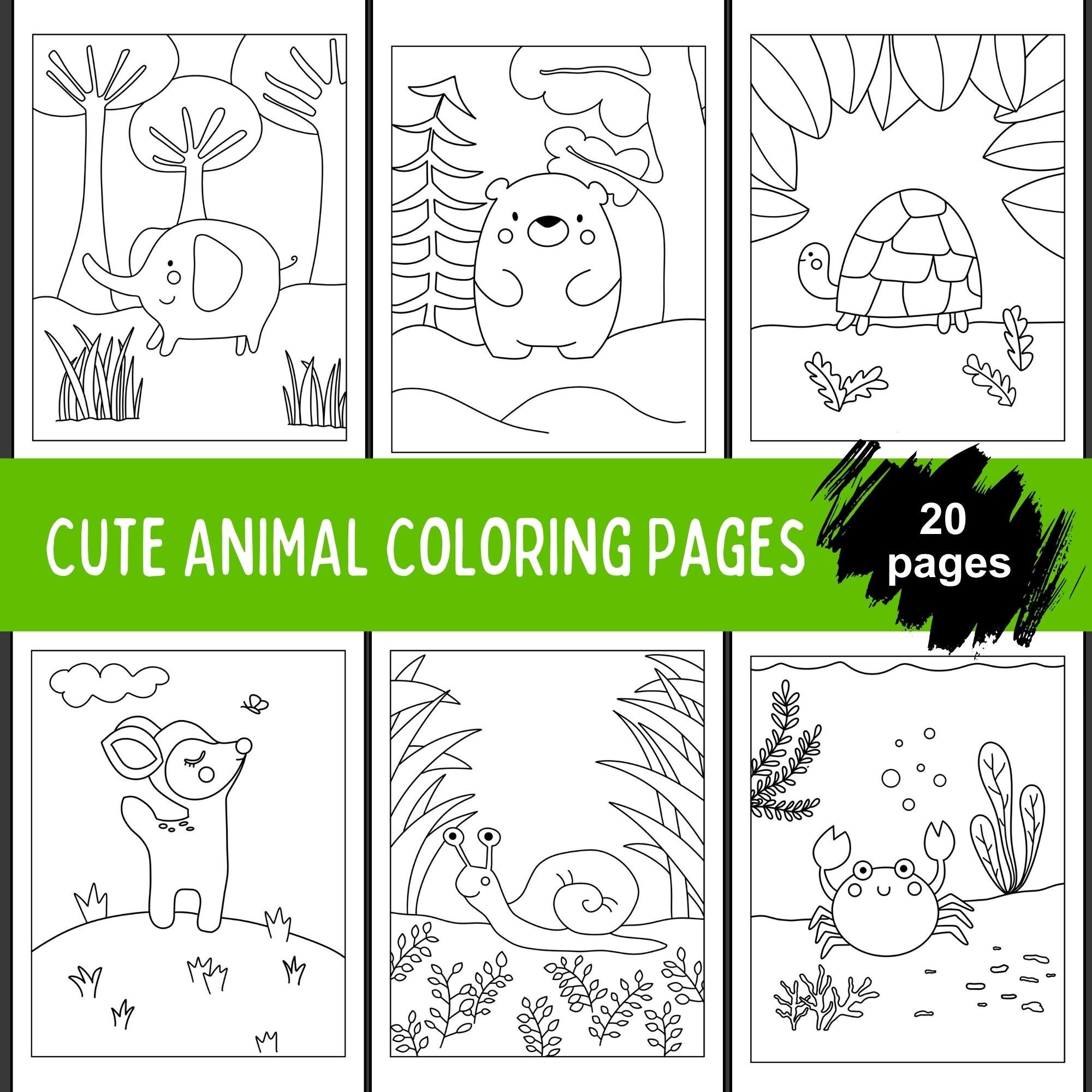 Cute Animal Coloring Pages for Kids, Animal Coloring Sheets for ...