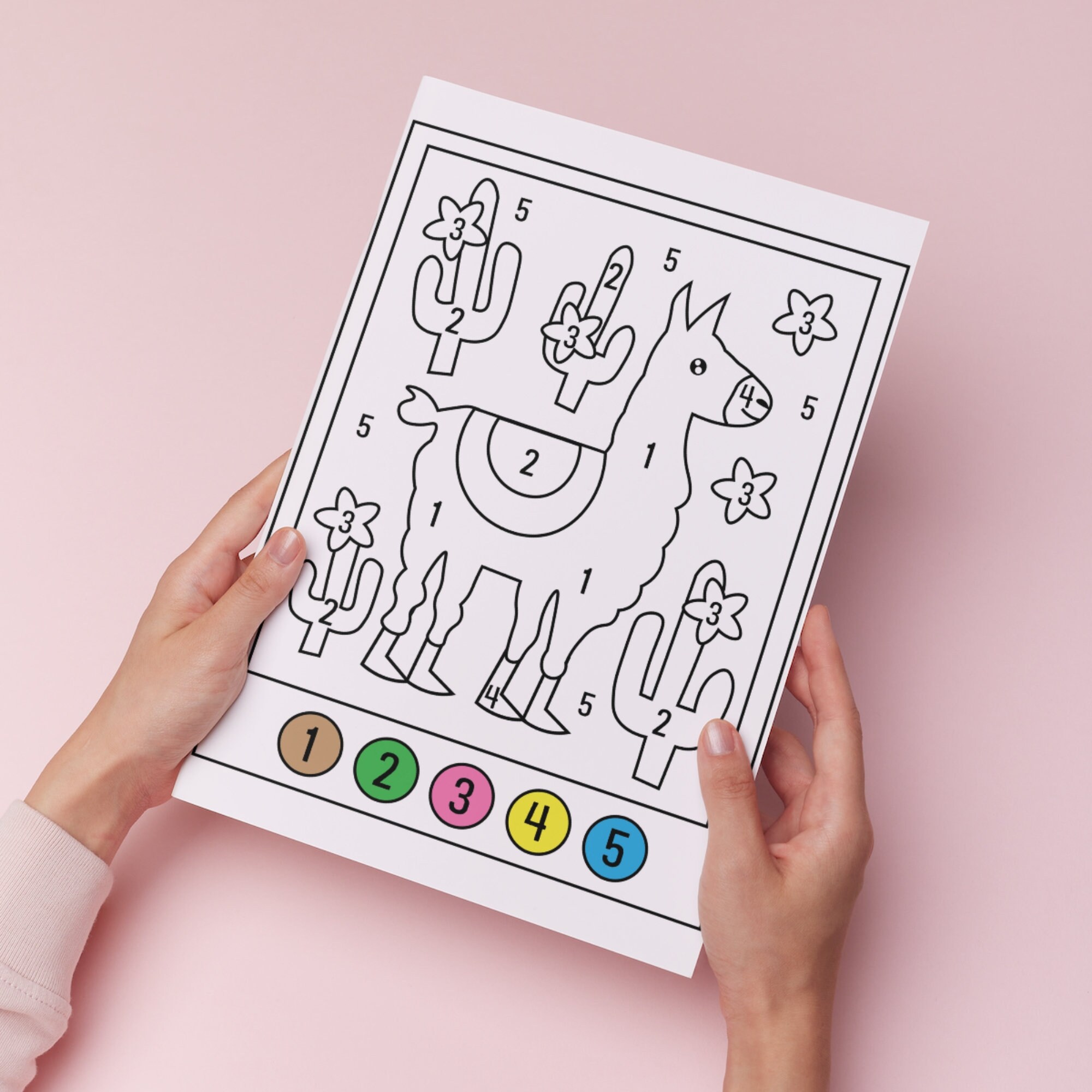 Llama Color by Number for Kids, Color by Number Book, Printable Color ...