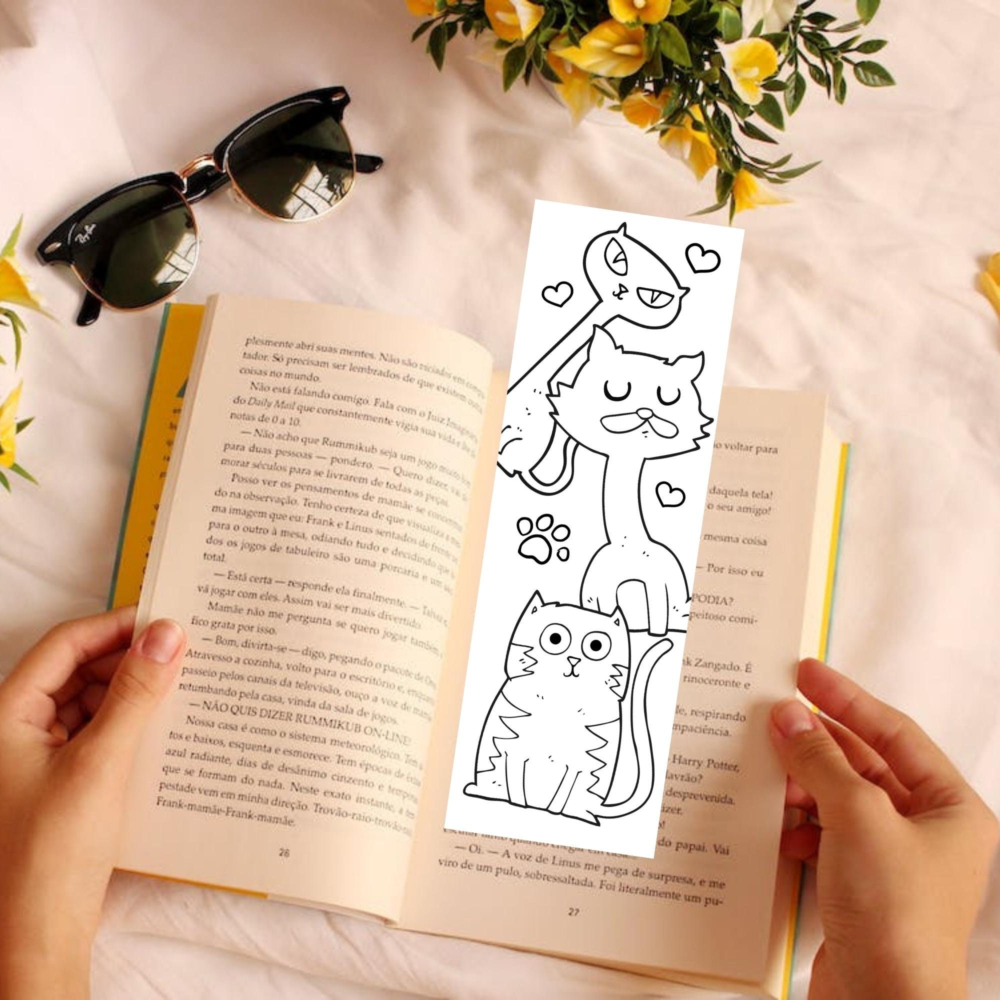 Cat Coloring Bookmarks for Kids, 6 Printable Animal Designs (PDF) - Etsy