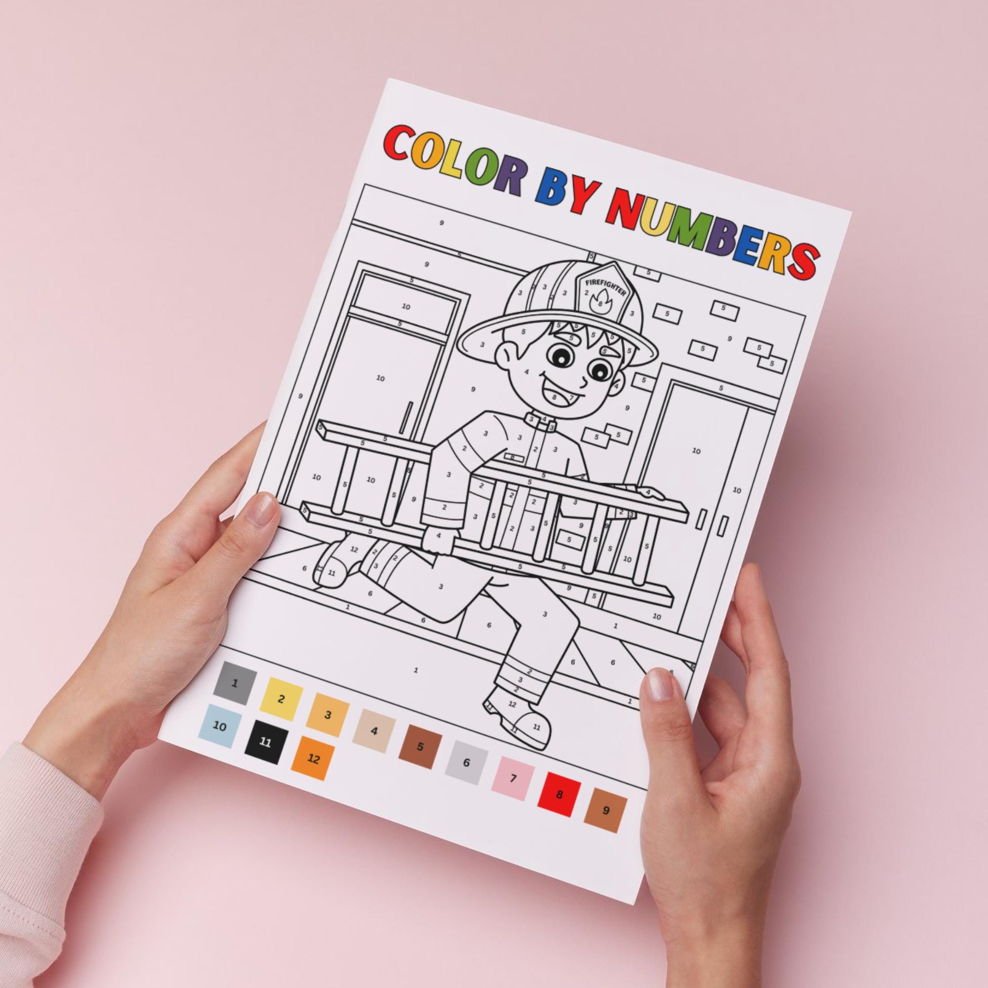 Firefighter Coloring Pages for Kids, Firefighter Color by Number ...