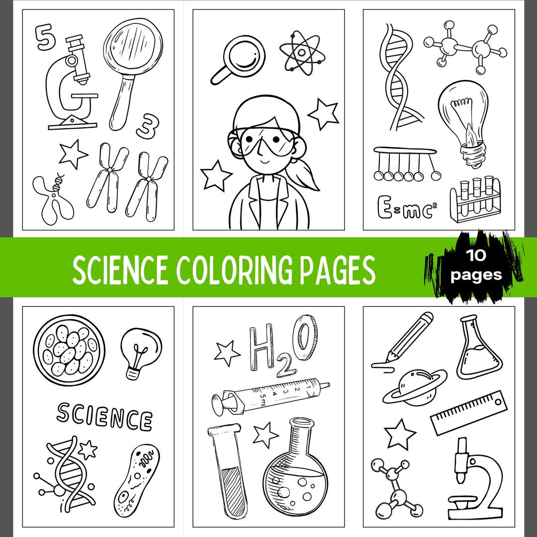 Science Coloring Pages for Kids, Science Coloring Book, Chemistry ...
