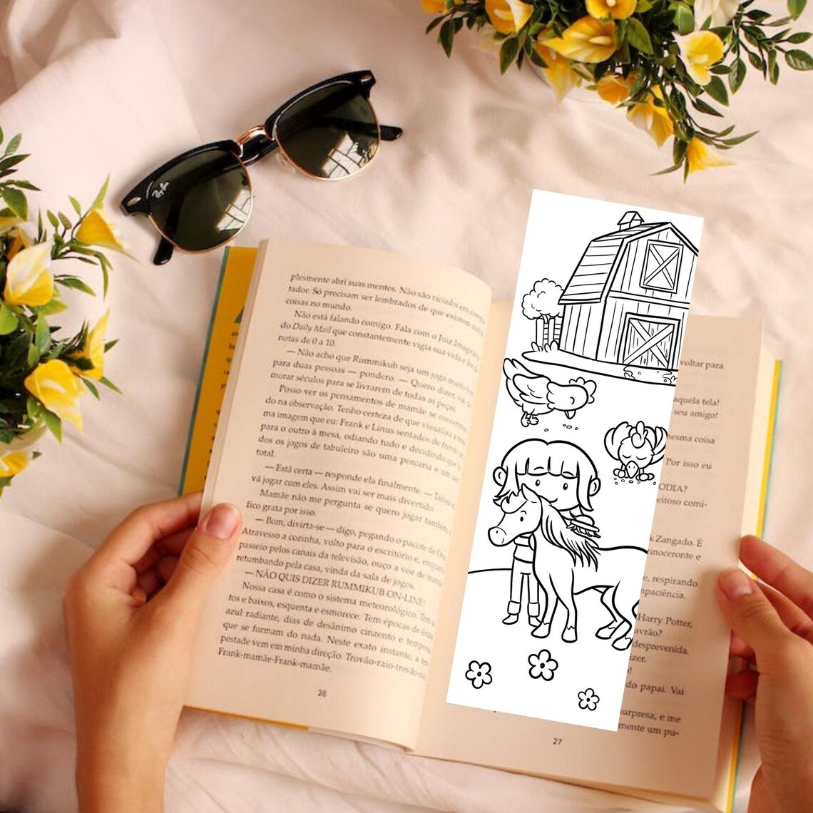 Farm Coloring Bookmarks for Kids, Cute Animal Coloring Bookmarks, Farm ...