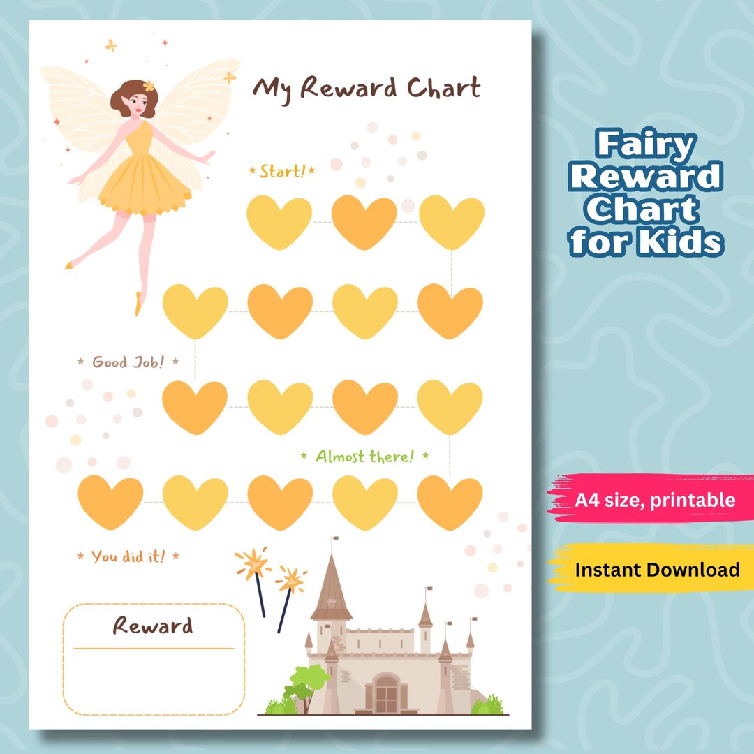 Fairy Reward Chart for Kids, Child Behavior Chart, Fairy Behavior Chart ...