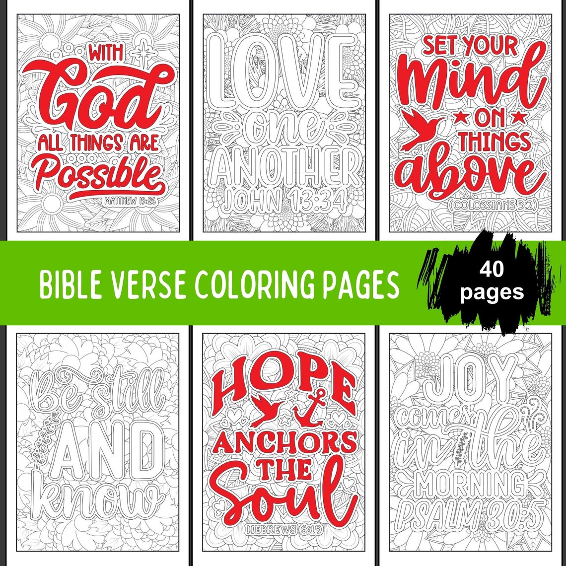 Bible Verse Coloring Pages, Bible Verse Coloring Book, Bible Verse ...