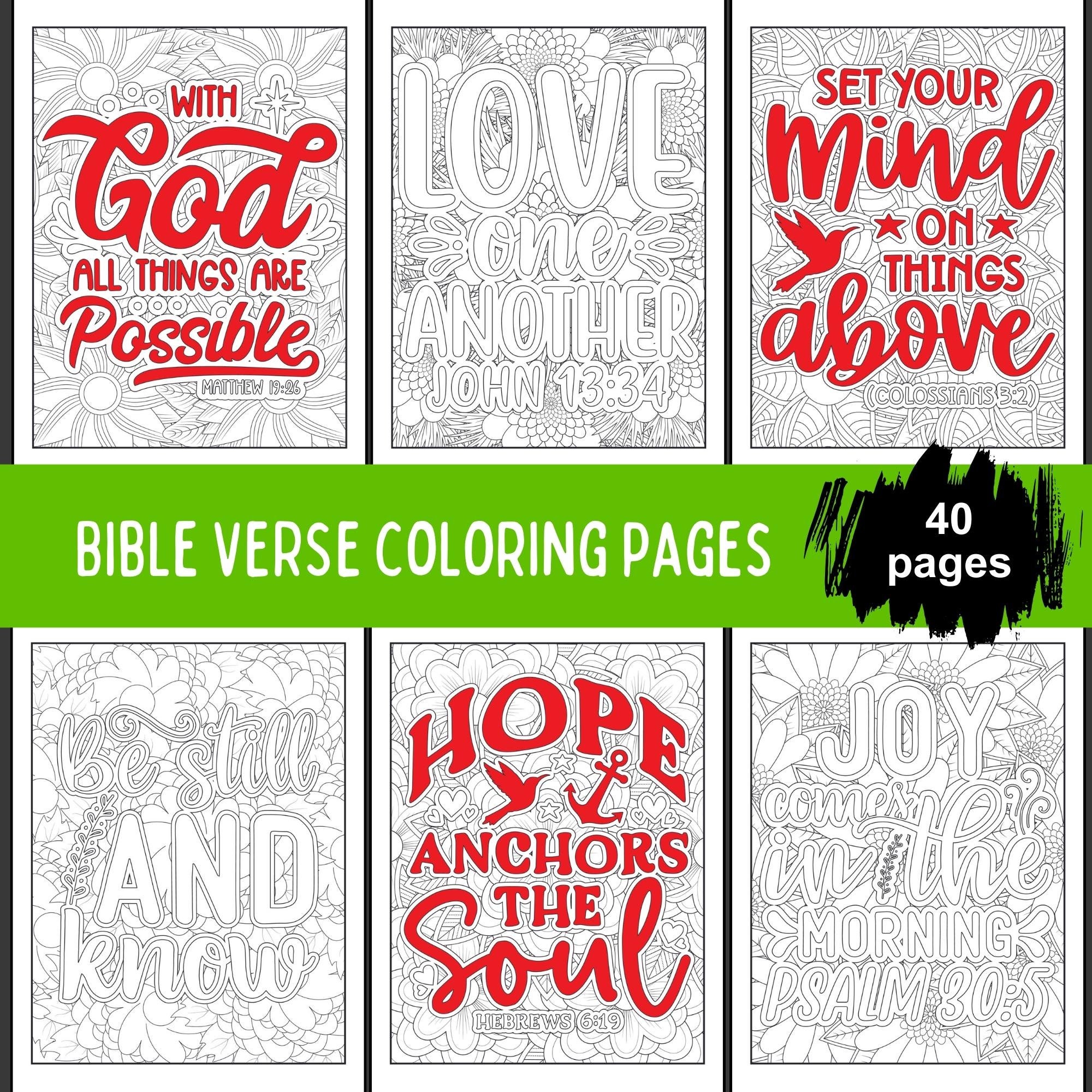 Bible Verse Coloring Pages, Bible Verse Coloring Book, Bible Verse ...
