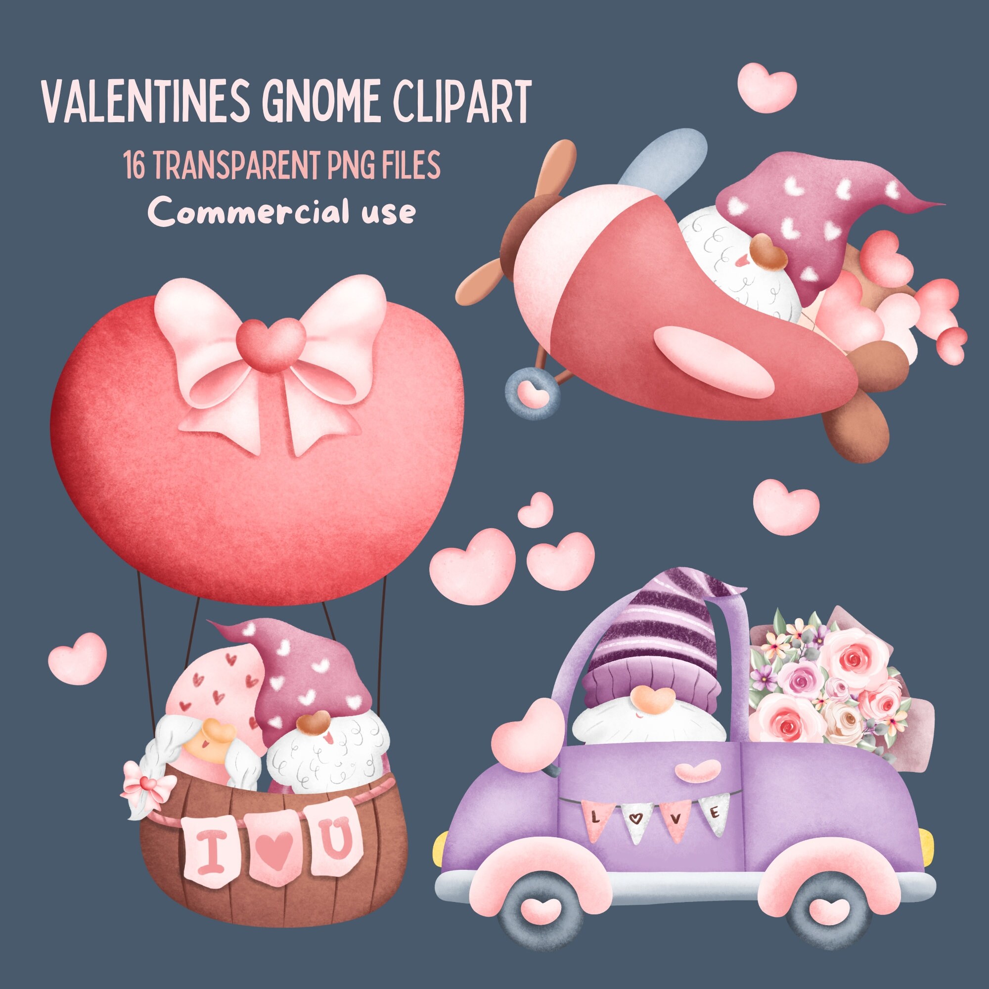 Valentins Gnome Clipart, Cute Valentines Clipart, Cute Gnome Clipart ...