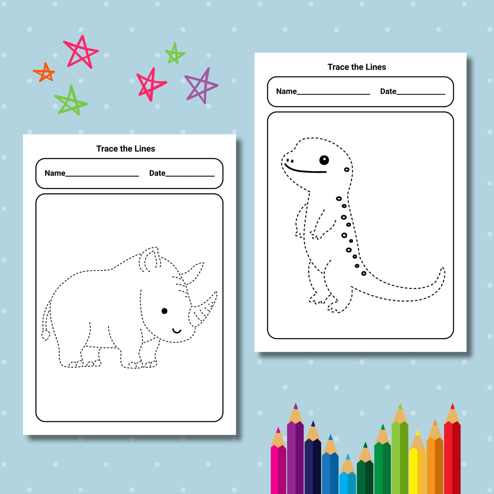 Preschool Line Tracing Worksheets, Safari Tracing and Coloring Pages ...