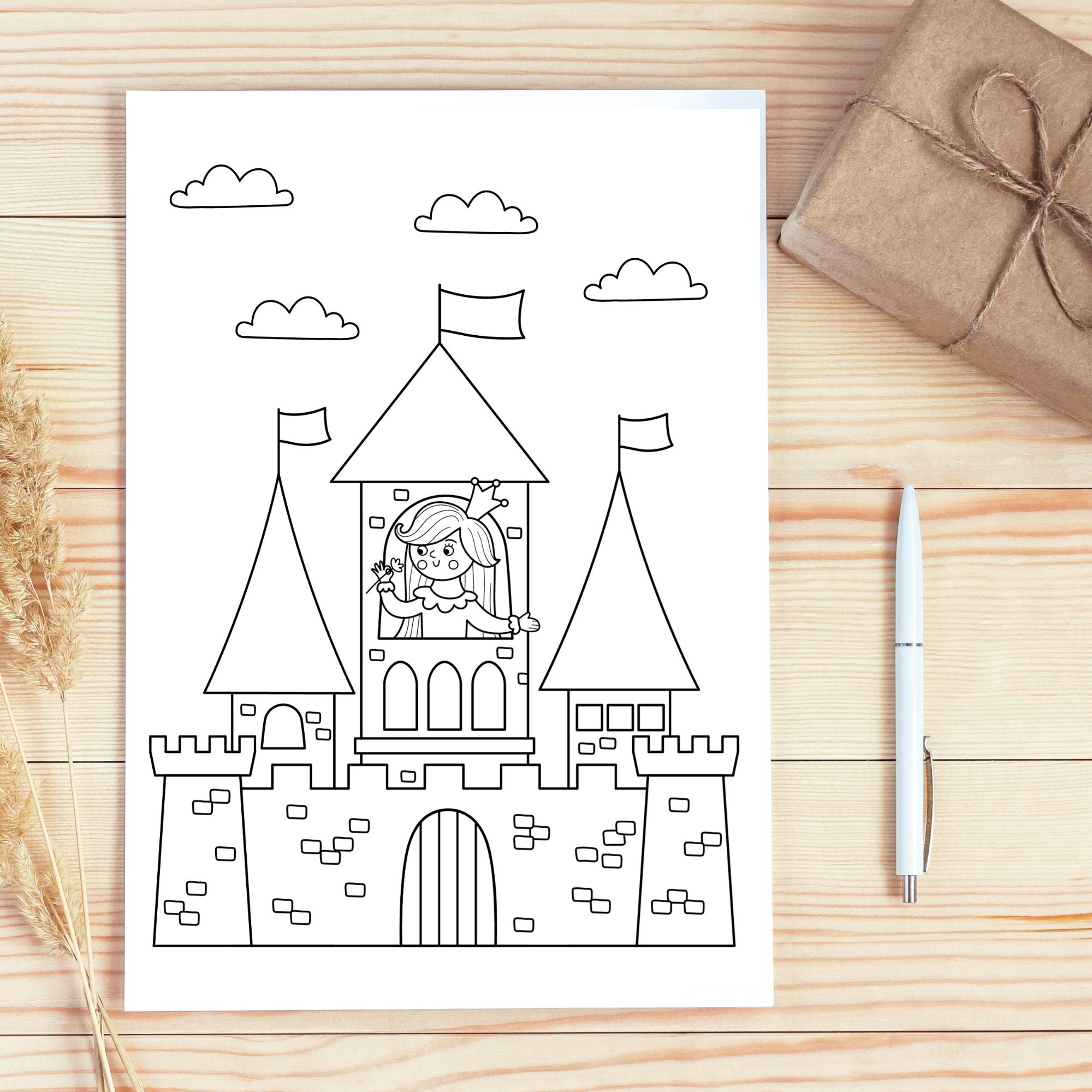 Princess Coloring Pages for Kids, Castle Coloring Pages, Unicorn ...