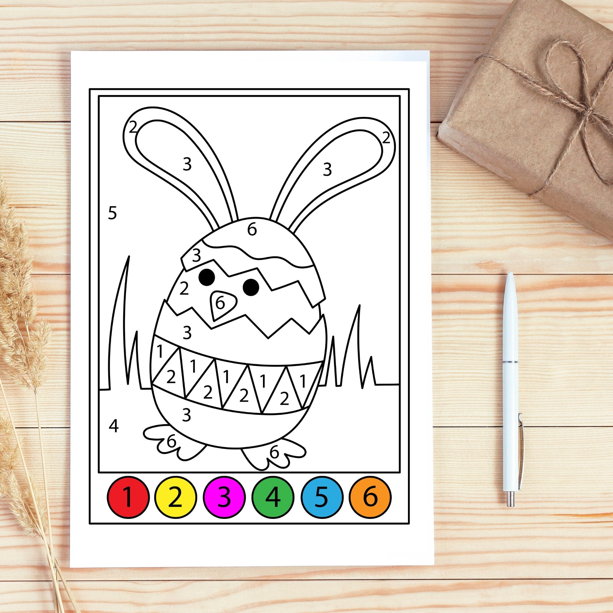 Easter Color by Number for Kids, Printable Color by Number Book, Color ...