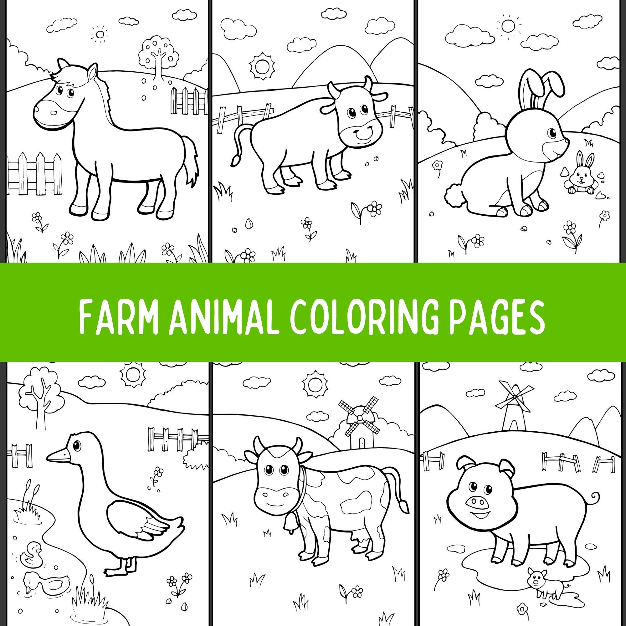 Farm Coloring Pages for Kids, Cute Animal Coloring Pages, Printable ...