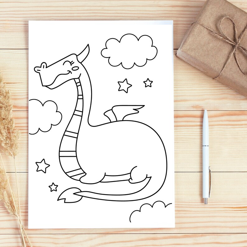 Cute Dragon Coloring Pages for Kids, Castle Coloring Pages, Dragon ...