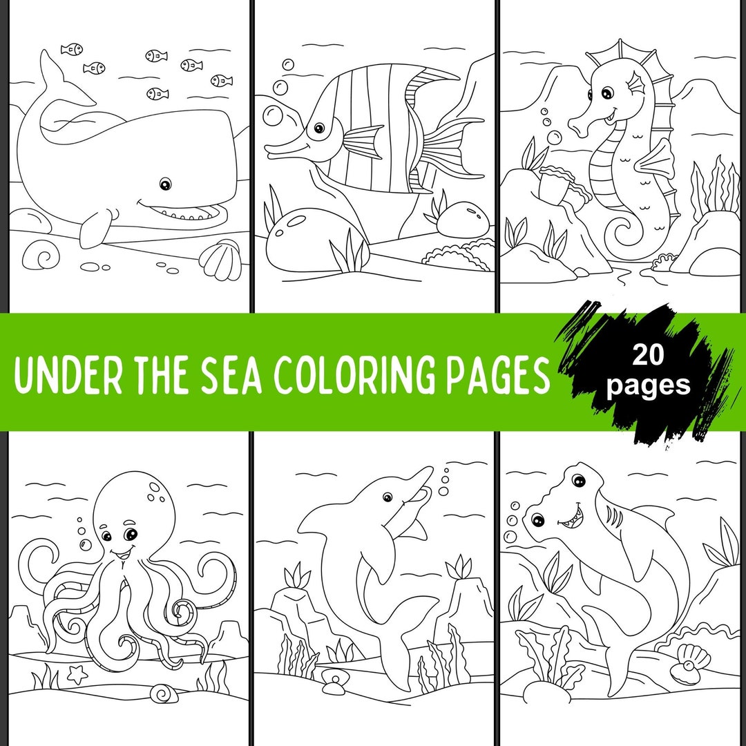 Sea Animals Coloring Pages for Kids, Sea Creatures Coloring Pages ...