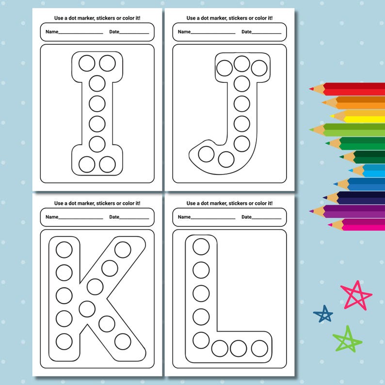 Alphabet Dot Marker Worksheets for Kids, Alphabet Dot Marker Pages ...