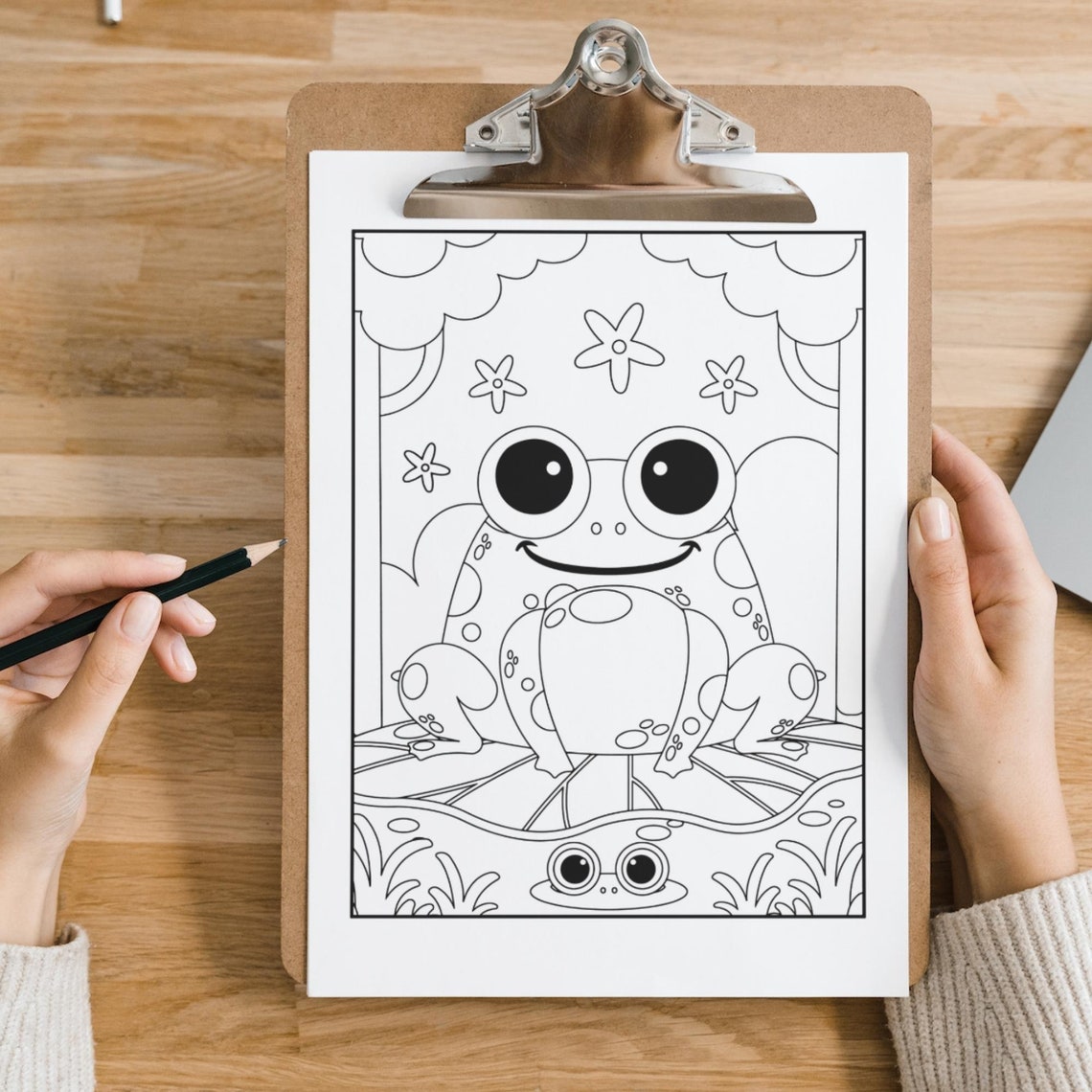 Cute Frog Coloring Pages for Kids, Frog Themed Birthday Party, Cute ...