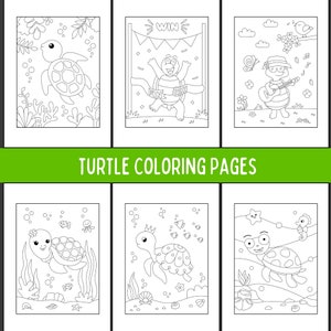 Sea Turtle Coloring Page for Kids, Turtle Birthday Party, Sea Animal ...