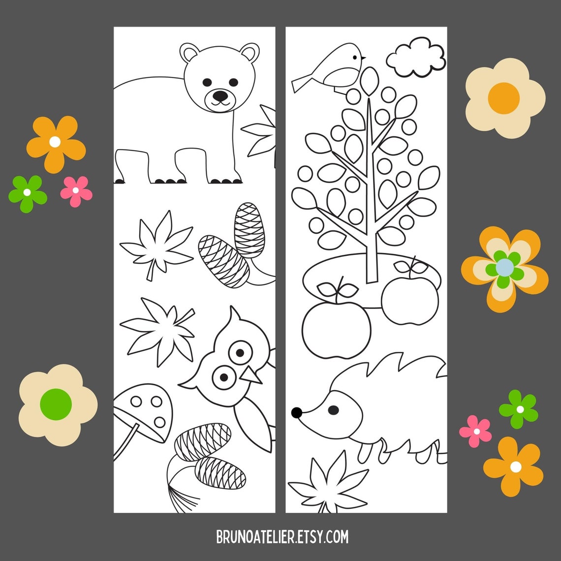 Woodland Animal Bookmark, Printable Bookmarks to Color, Coloring ...