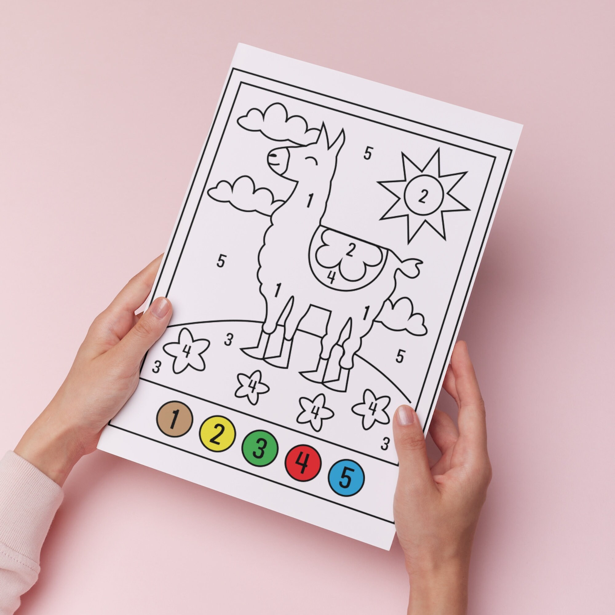 Llama Color by Number for Kids, Color by Number Book, Printable Color ...