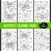 Butterfly Coloring Pages for Kids, Butterfly Activity Pages, Insect ...
