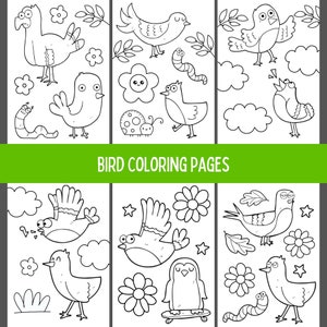 Cute Bird Coloring Pages for Kids, Bird Themed Party, Owl Coloring ...
