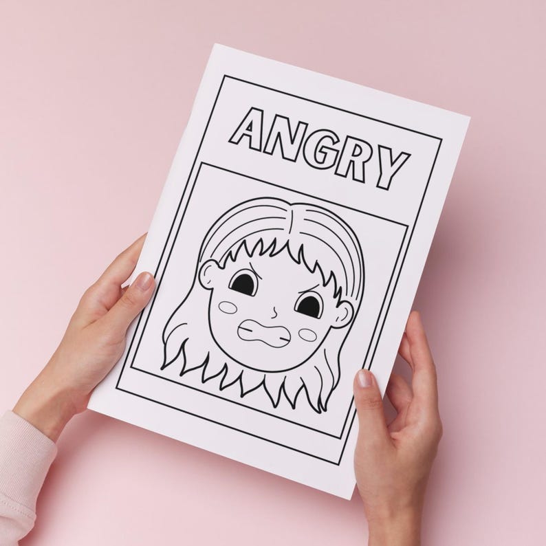 Printable Emotion Coloring Pages for Kids, Emotion Faces Printable ...