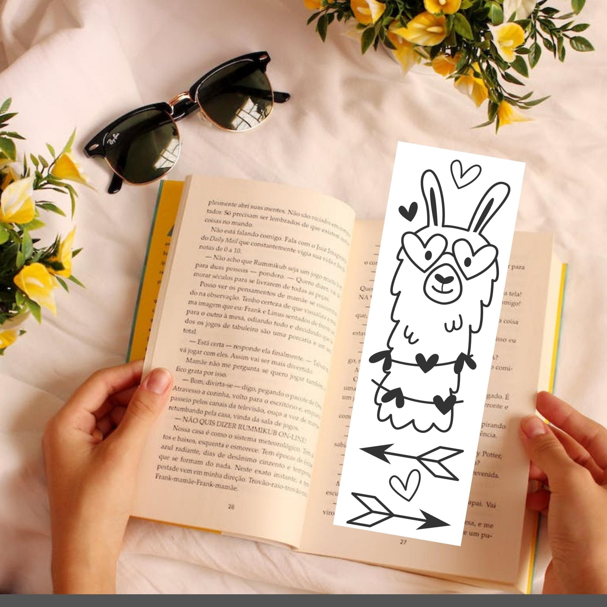 Cute Llama Coloring Bookmarks for Kids, Animal Coloring Bookmarks ...