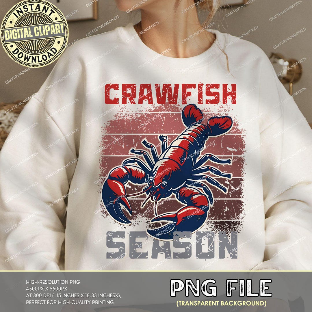 Crawfish Season PNG: Retro Preppy Graphic (digital Download) - Etsy