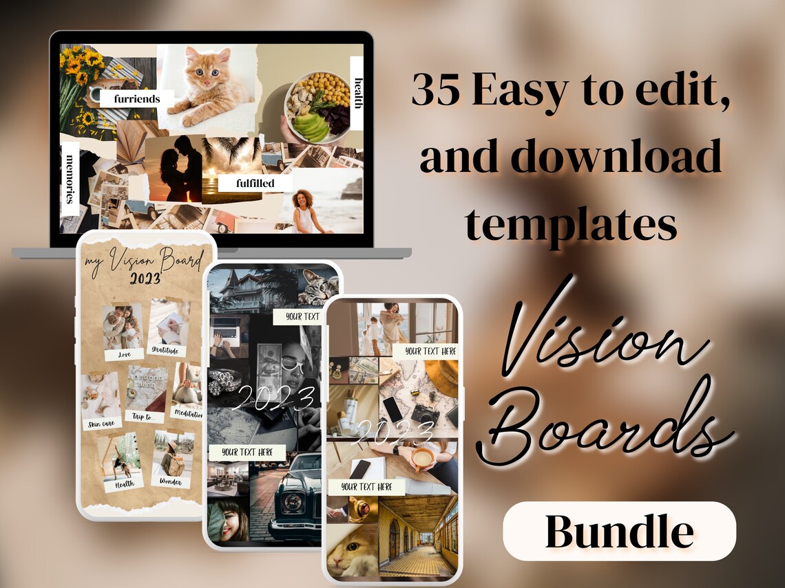35 Customizable Vision Board Templates With Filled Out Examples and ...