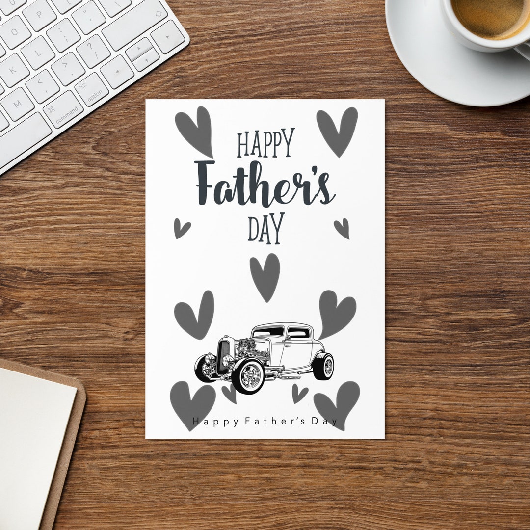 Happy Father's Day Hot Rod / Greeting Card, Fathers Day Card, Custom ...