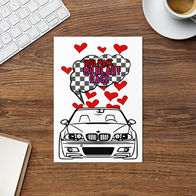 You Make My Heart Race E46 / Valentine Card, Love Card, Anniversary Car ...