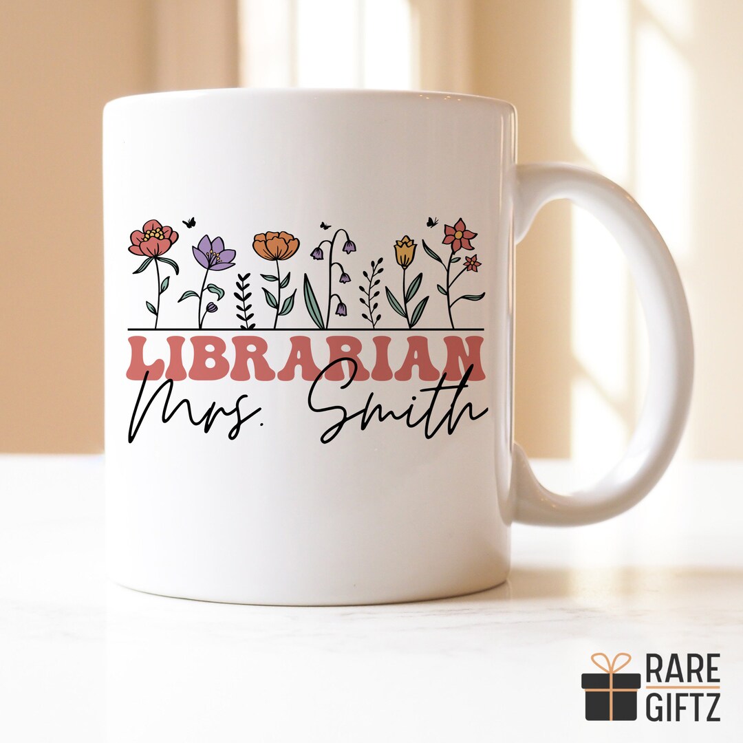 Personalized Librarian Mug, Library Mug, Personalized Name Librarian ...