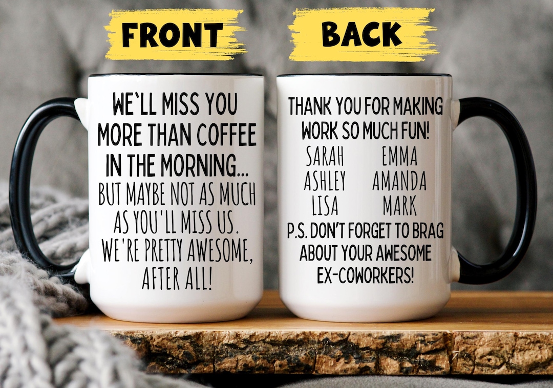Custom Going Away Mug, Personalized Coworker Leaving Job, Goodbye Work ...