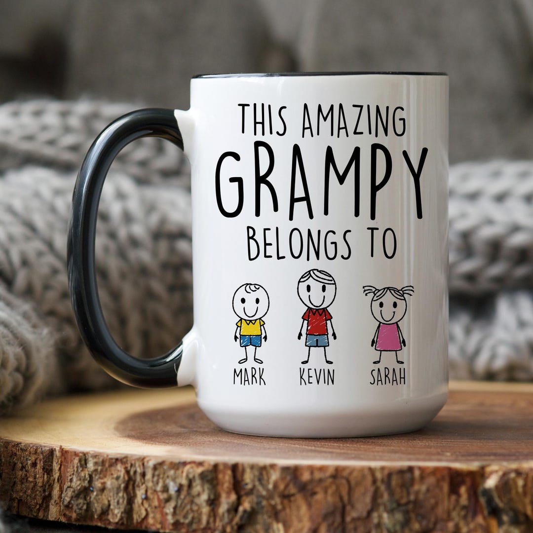Personalized Grampy Gift, Grampy Coffee Mug, Grampy Grandkids Name ...