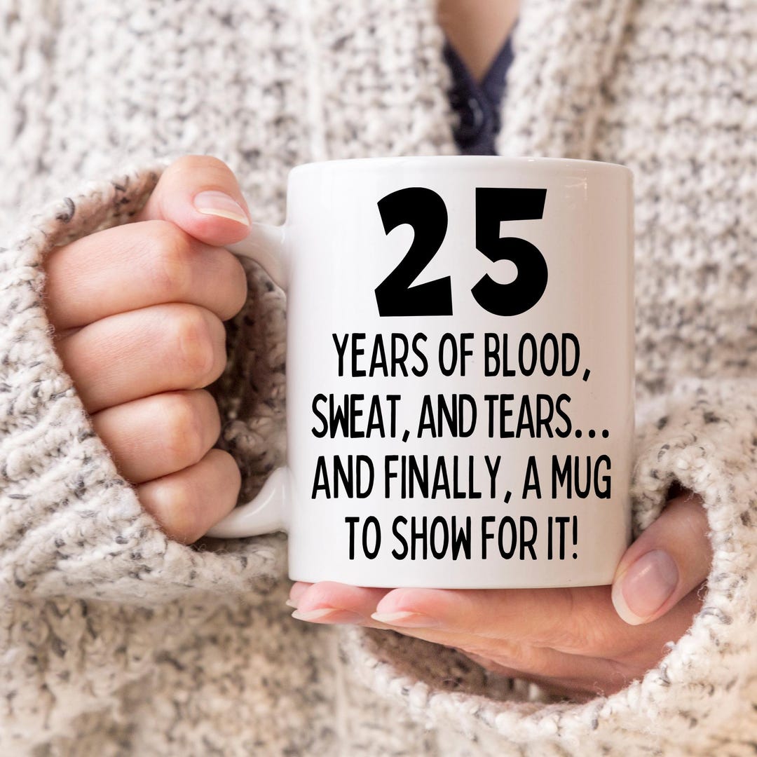 Twenty Fifth Work Mug, 25 Years Work Service Gift, 25th Retirement Mug ...