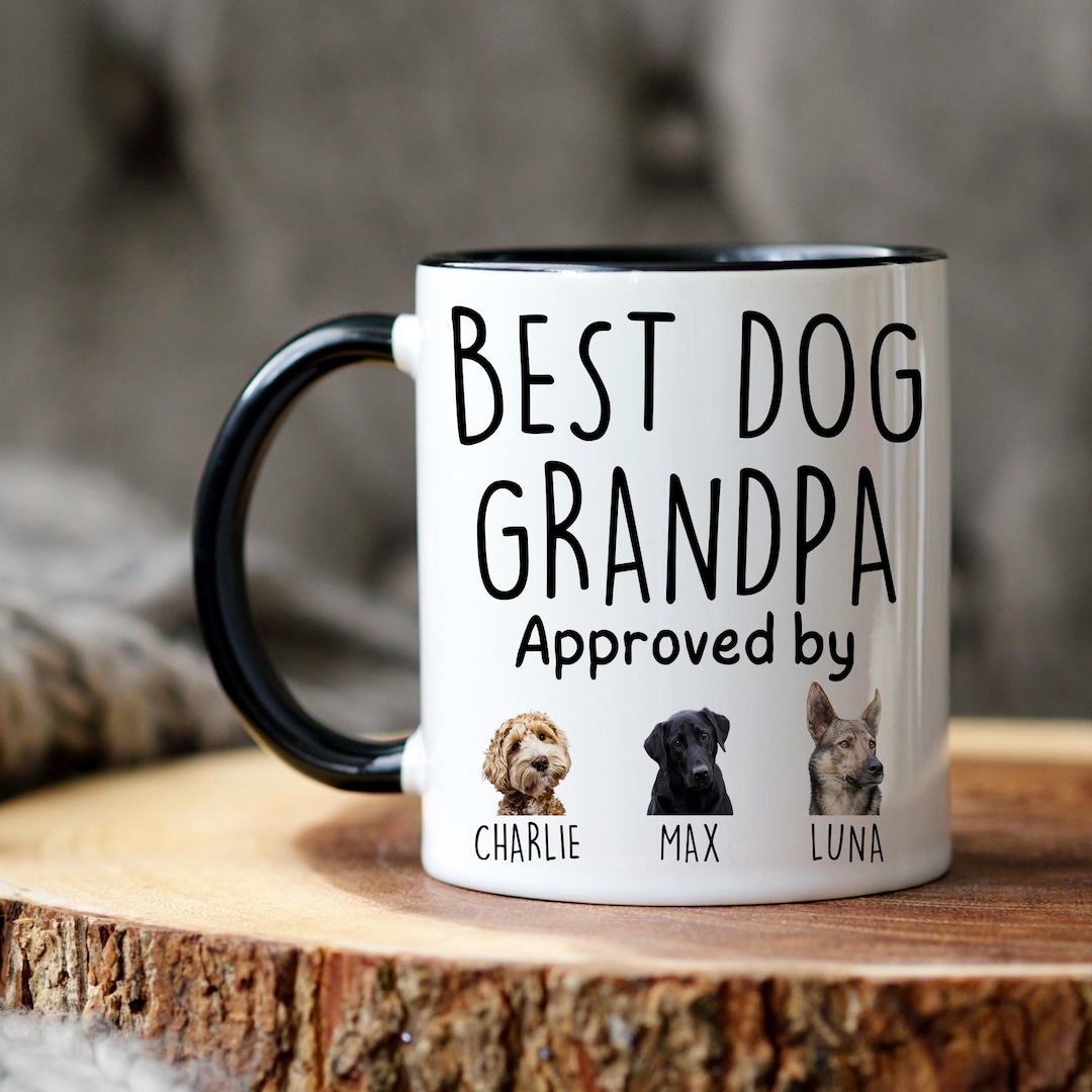 Dog Grandpa Gift, Personalized Dog Grandpa Mug, Custom Dog Photo Gift ...