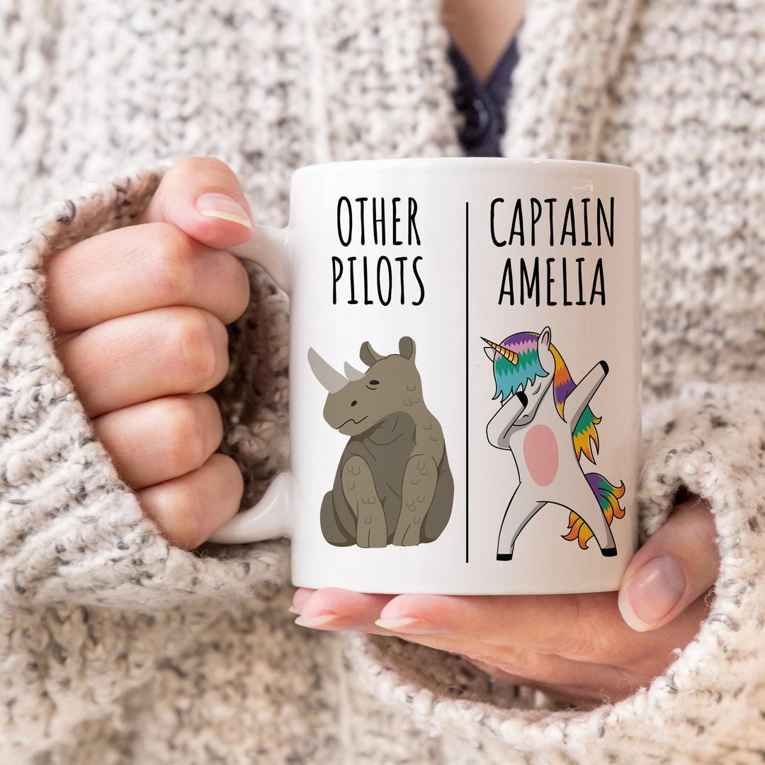 Pilot Gift, Personalized Pilot Gift, Funny Pilot Mug, Custom Captain ...
