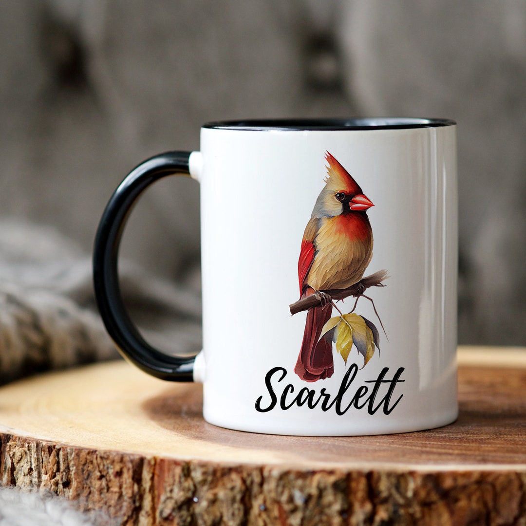 Custom Female Cardinal Mug, Personalized Cardinal Mug, Female Cardinal ...