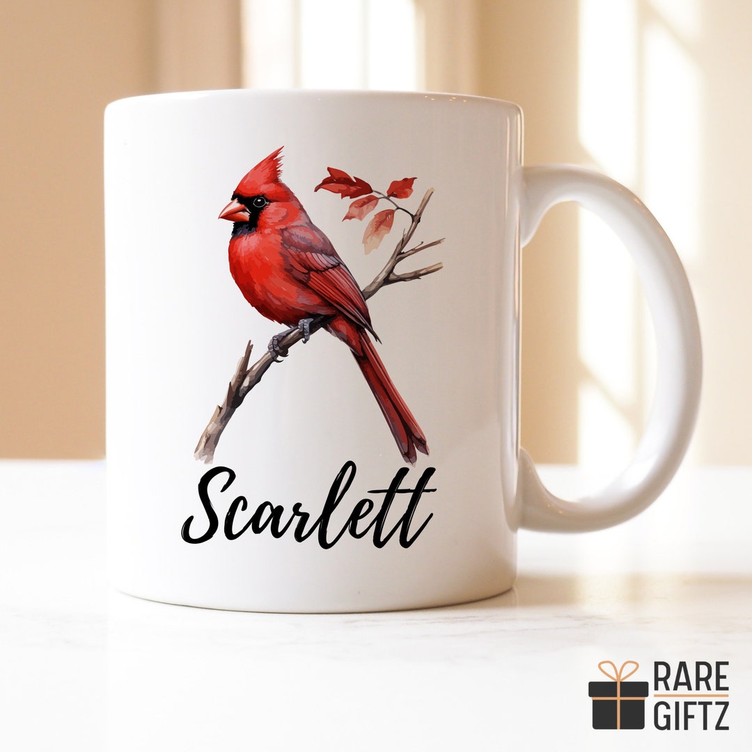 Custom Male Cardinal Coffee Mug, Personalized Cardinal Name Gift, Bird ...