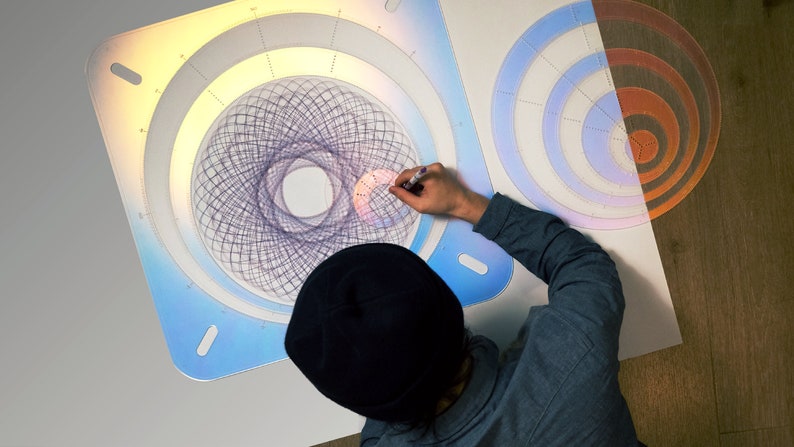 Giant Professional Spirograph Drawing Toolset - PLANARC MEGA Spiral ...