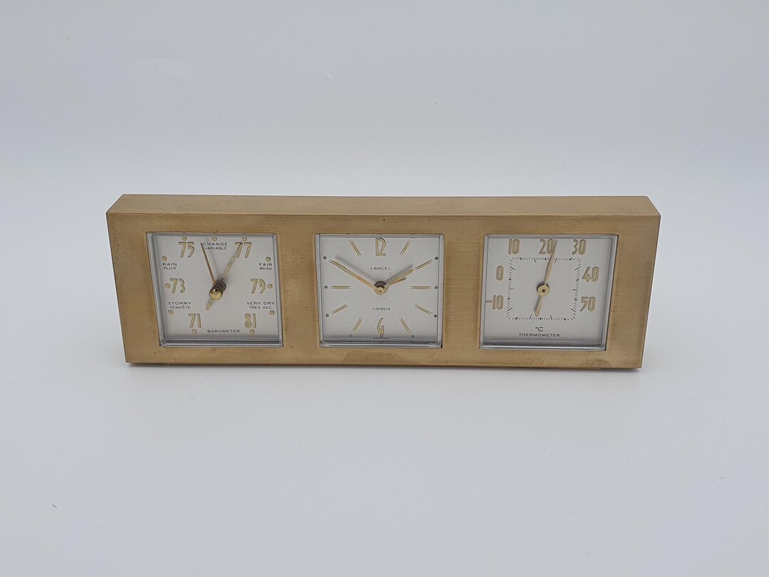 Lancel Paris Desk Clock Barometer Thermometer - Etsy
