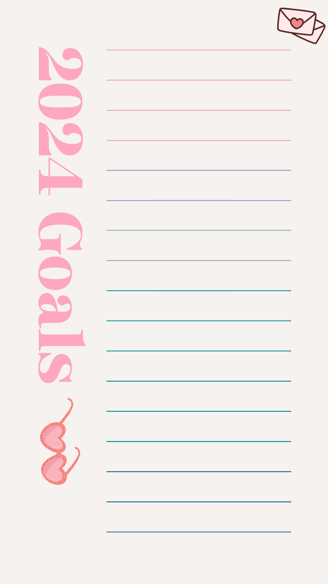 New Year 2024 Goals, Bucket List, Pink, Printable, Digital, Download ...