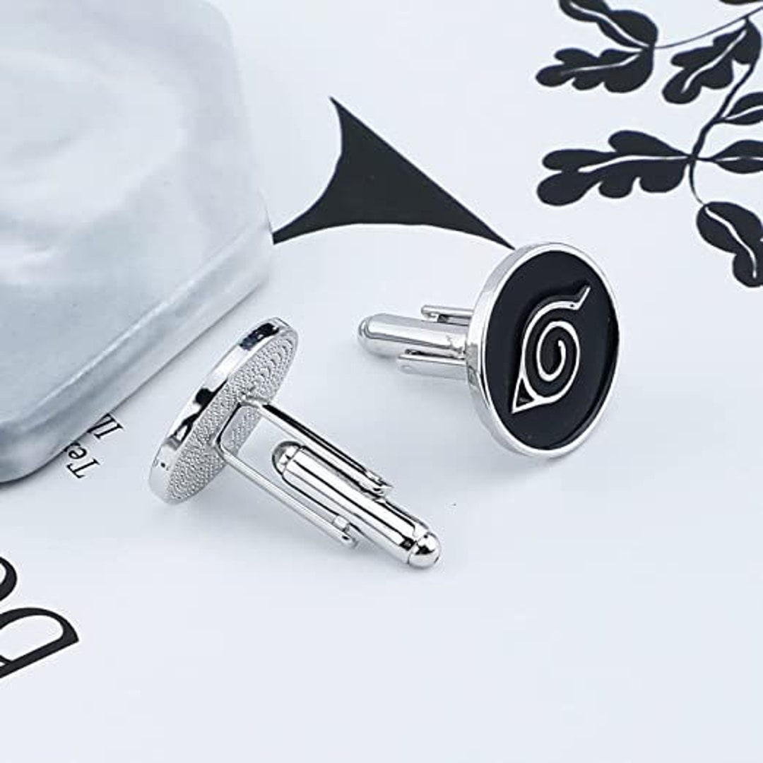 Anime Cufflinks, 925 Sterling Silver, Silver Cufflinks, Leaf Cufflinks ...