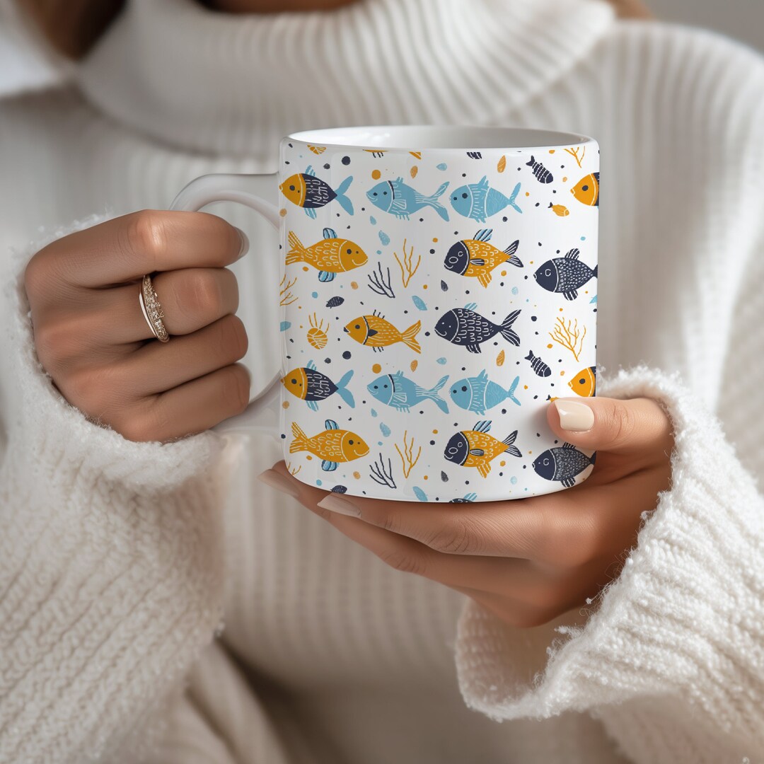 Colorful Fish Mug for Coffee Drinkware Gift Tea Mug Fish Art Gift - Etsy