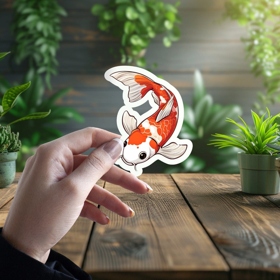 Koi Fish Sticker, Playful Decal for Laptops, Water Bottles, and More - Etsy