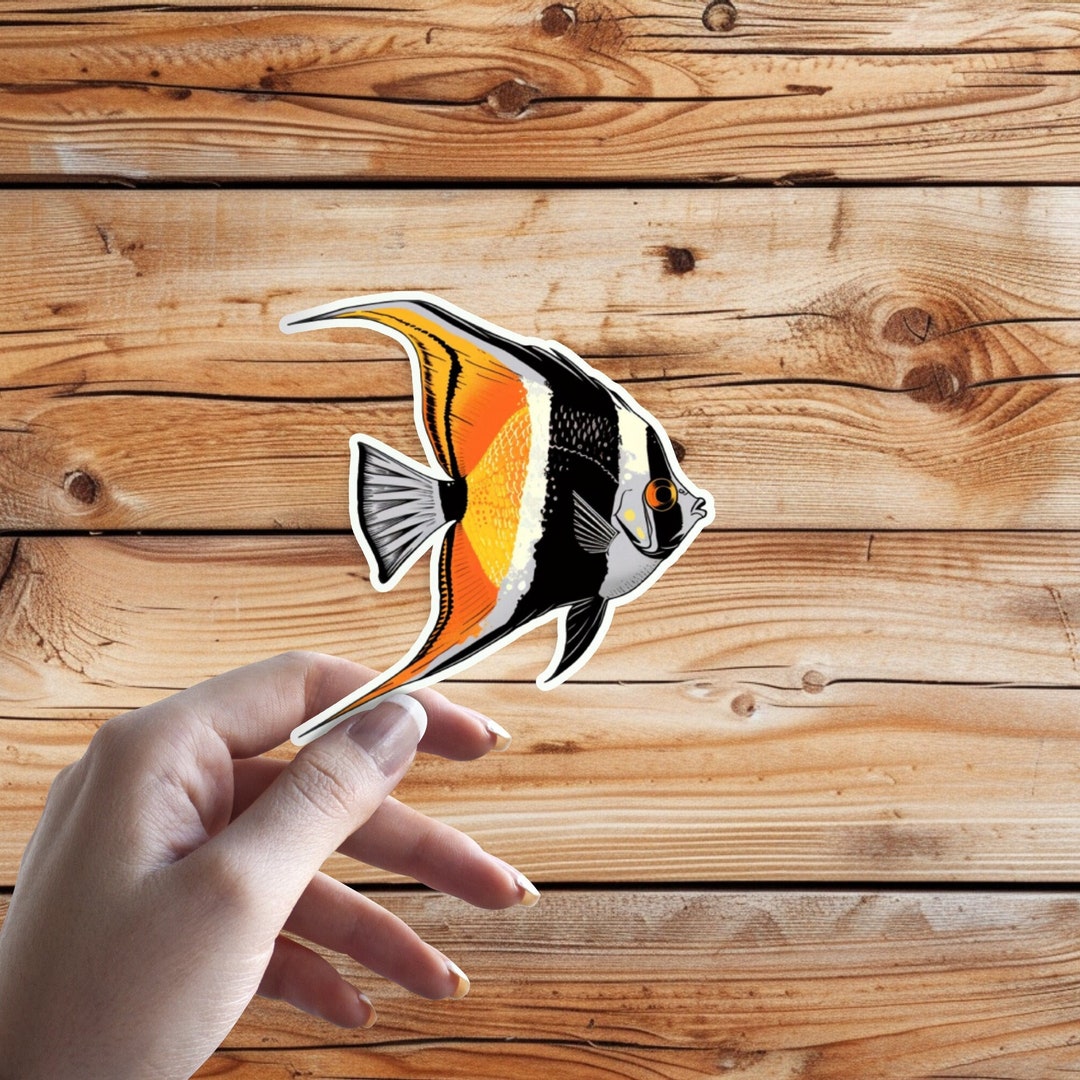 Koi Angelfish Sticker Fish Aquarium Stickers, Fishes, Aquascape ...
