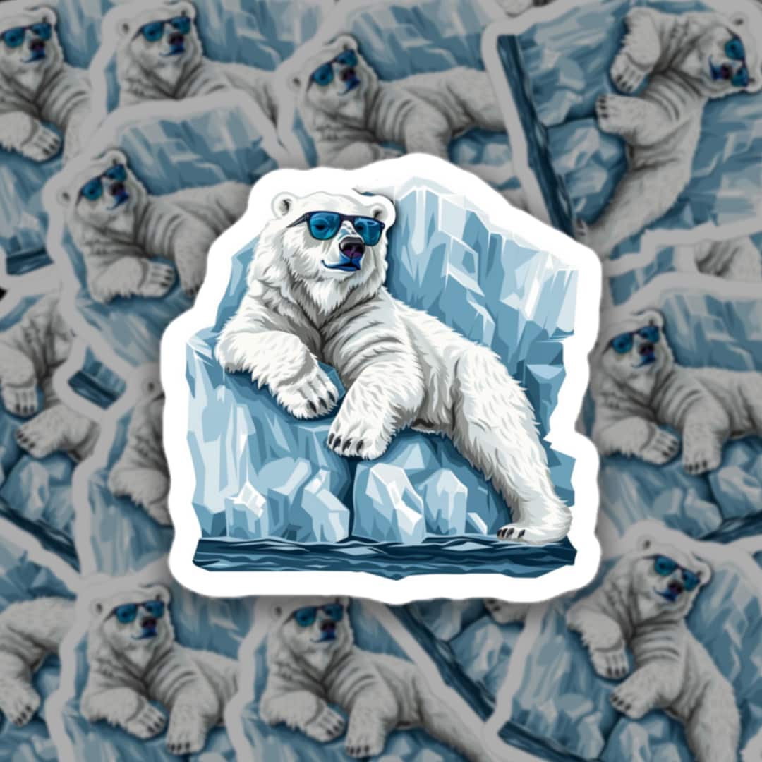 Sticker Chill Polar Bear - Ijsstickers Voor Laptops En Meer - Etsy