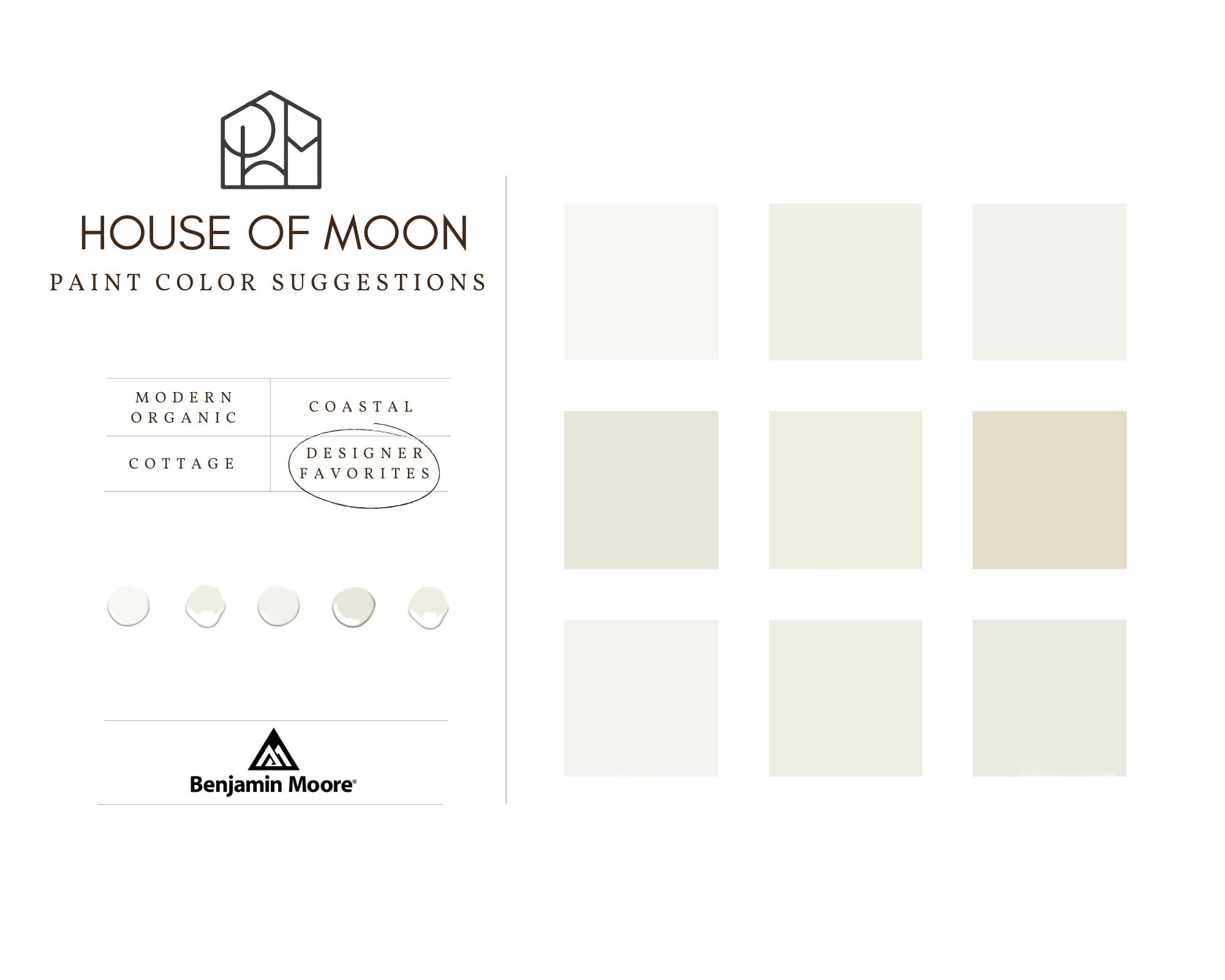 White & Cream Paint Color Palette - Designer Favorites Benjamin Moore ... White & Cream Paint Color Palette - Designer Favorites Benjamin Moore ...