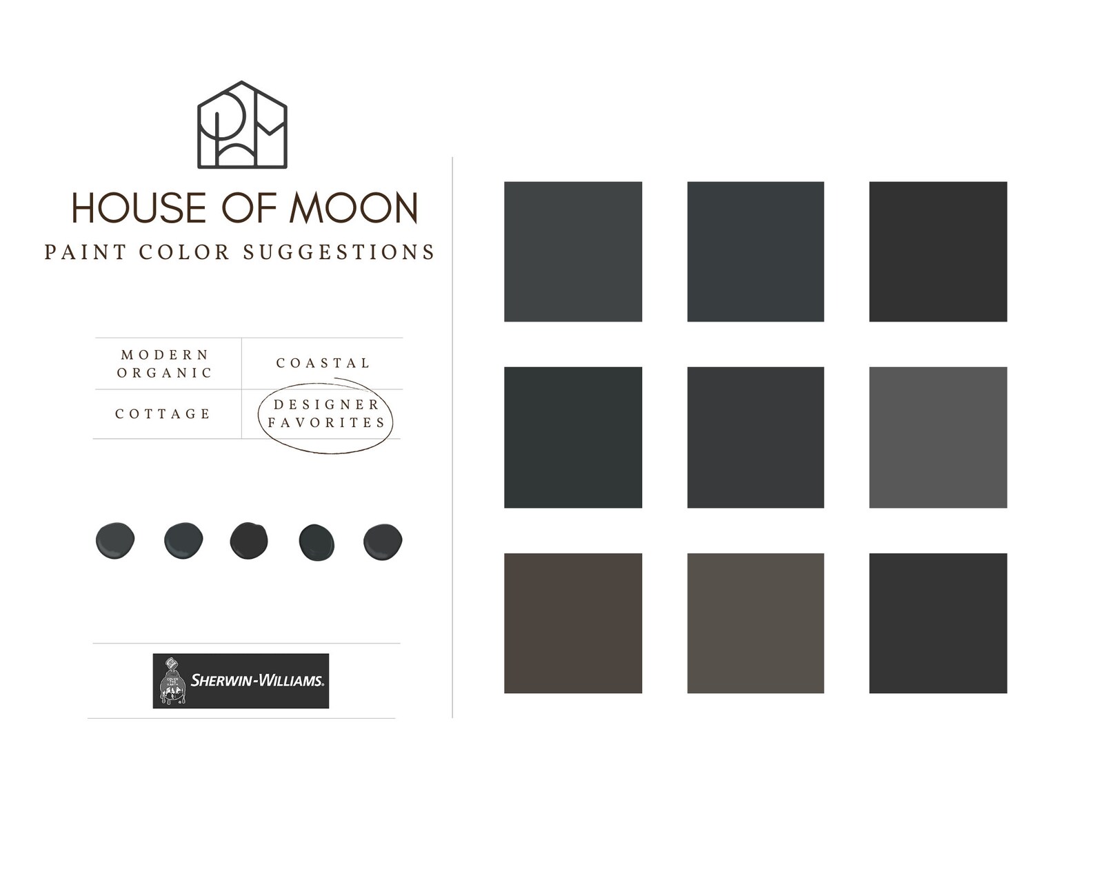 Black and Gray Paint Color Palette - 2024 Paint Colors - Sherwin ...