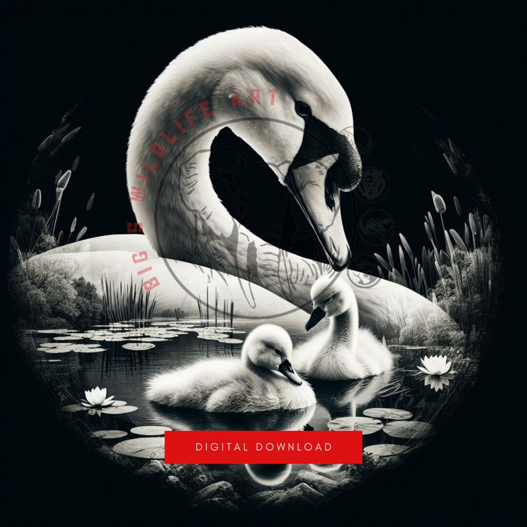 Swan Family Symphony 8 Swan Double Exposure Pngs - Etsy